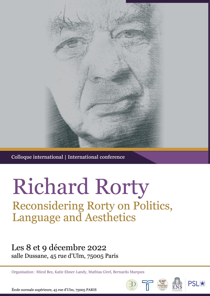 CONFERENCE: Reconsidering Rorty on Politics, Language, and Aesthetics ...
